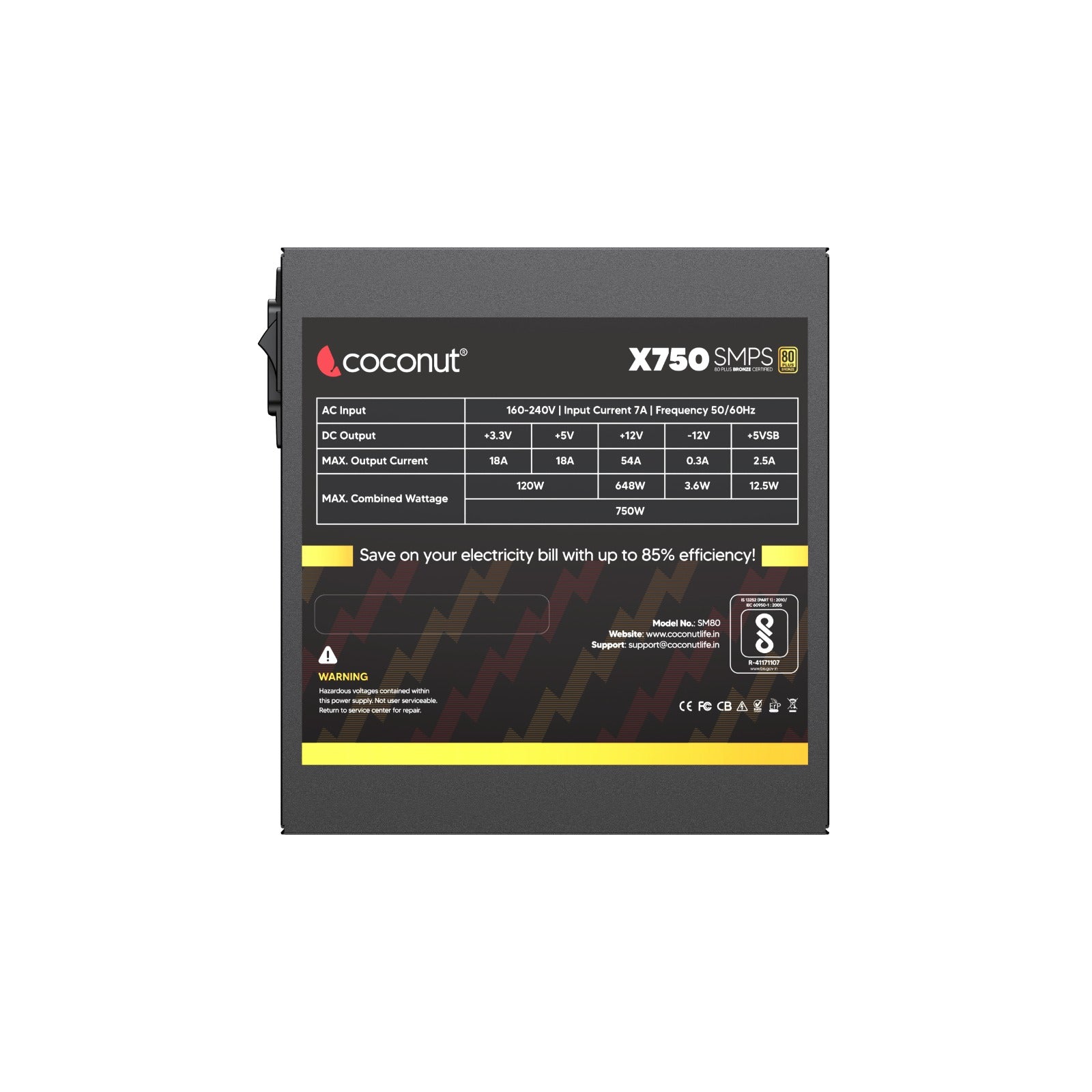 X750 True Watt 750W 80 Plus Bronze SMPS